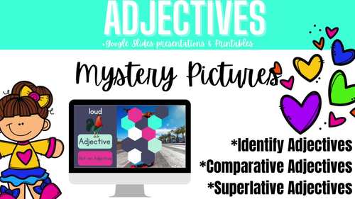 Adjectives Mystery Pictures | Google Slides | Printable | TPT