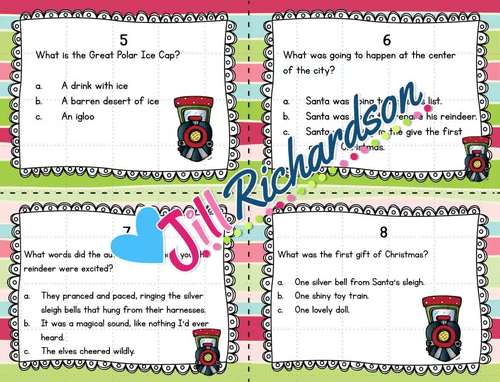 The Polar Express Activity Task Cards December Christmas ESL 1st 2nd ...