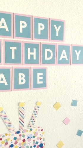 Colorful Happy Birthday Decor for Bulletin Board - Editable Letters