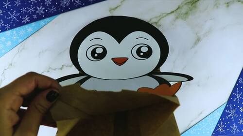 Penguin Paper Bag Puppet | Winter Craft for Kids | Arctic Animal Activity
