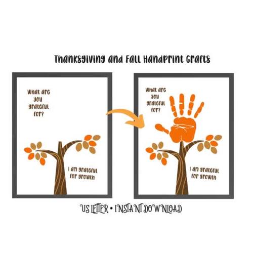 Fall and Thanksgiving Handprint Craft, Thanksgiving and Fall Handprint Art