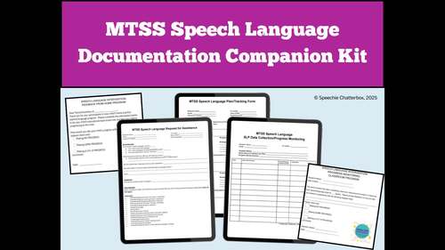 MTSS Speech Language Forms: Documentation Companion Kit | TPT