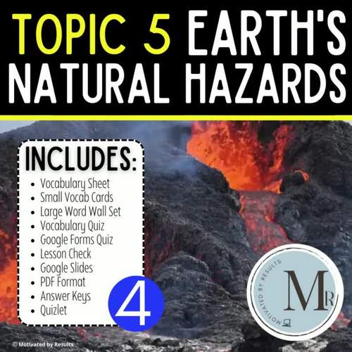 4th Grade Science | EARTH'S NATURAL HAZARDS Topic 5 STUDY SET | TpT