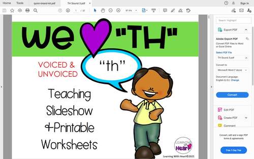 We Love TH Phonics Practice Slides and Printables (Voiced & Unvoiced TH ...