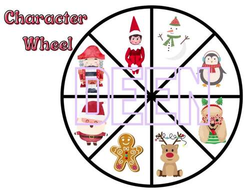 December/Christmas Writing Center Character & Setting Spinners | TPT