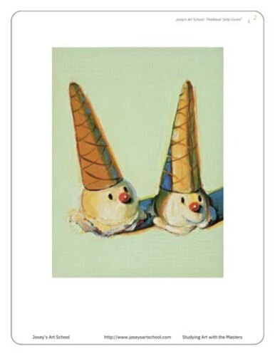 Wayne Thiebaud Ice Cream Cone Art Lesson History Pre-K to 3rd | TPT