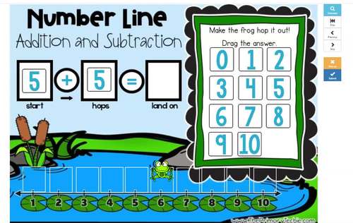 Boom Cards - Number Line Addition and Subtraction to 10 by The Primary ...