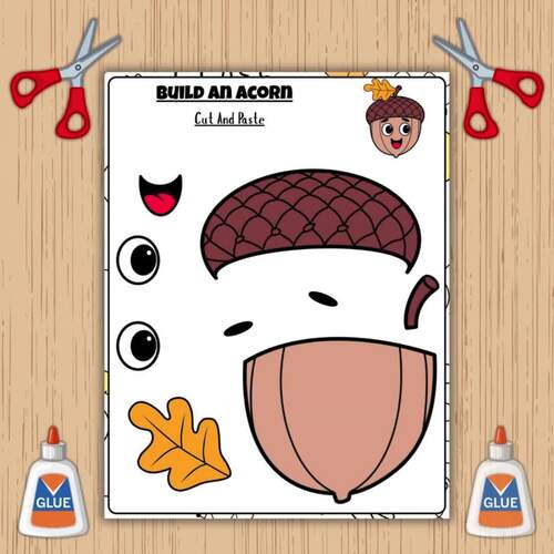 Build an Acorn | Acorn Craft | Fall And Autumn Activity | Cut and Paste ...