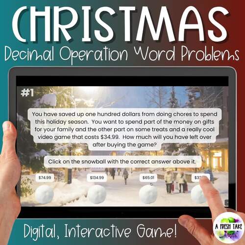 Christmas Shopping Decimal Operation Word Problems Interactive Math ...