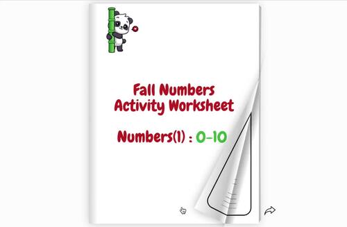 Fall Numbers Activity Worksheet for kids to learn, Trace, Count & Color ...