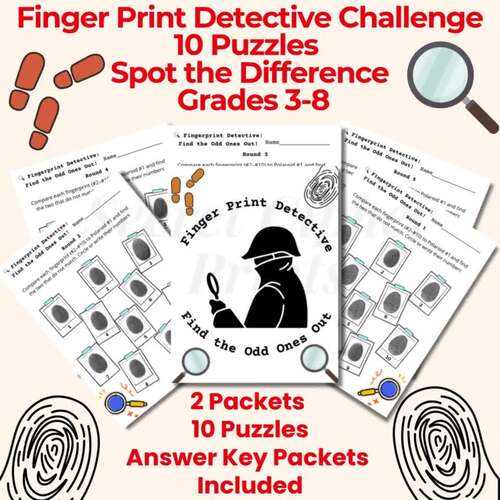 Fingerprint Detective Challenge –10 Forensic Science Pack | TPT