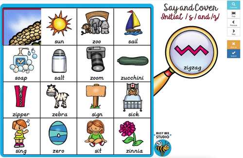 ArticulationBoom Cards Games for Speech Therapy | S Z in Initial Position