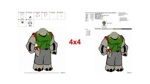 Muscular Grey Brown Headless Monster Creature Cartoon Embroidery ...
