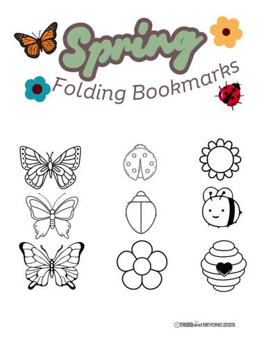 Spring Foldable Coloring Bookmarks by ThirdandBeyond3 | TPT