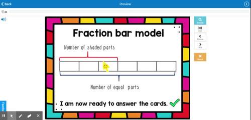 $$DOLLAR DEAL$$: FRACTION BAR MODEL: SHADED and EQUAL PARTS BOOM cards™