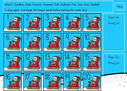 Digital Christmas Articulation Memory Game by Jennie's Speech Room