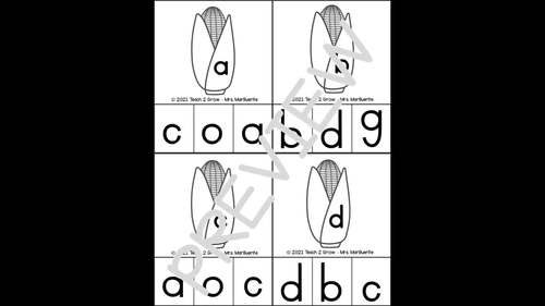 Thanksgiving Alphabet Letter Recognition Clip Cards Capital and ...