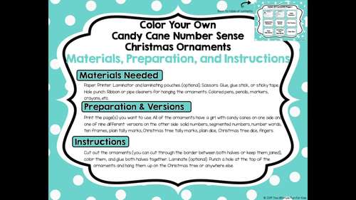 Number Sense Christmas Ornaments 0-10 Color Your Own by Simple Fun for Kids