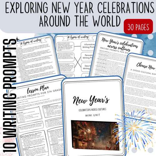 New Years for 5th Grade: Profile, Readings, Writing Prompts, Questions