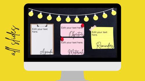 Agenda Slides - Chalkboard & Lights - Daily, Weekly, and Content Templates