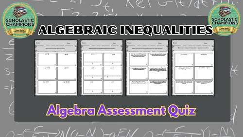 ALGEBRA INEQUALITIES * Algebra 1/Pre-Algebra Assessment Quiz Test
