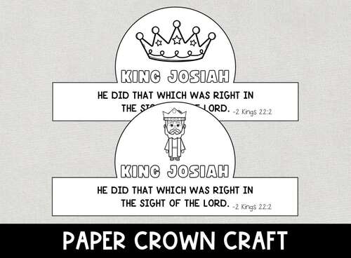 King Josiah Bible Lesson Faith Crown Craft for Sunday School | TPT