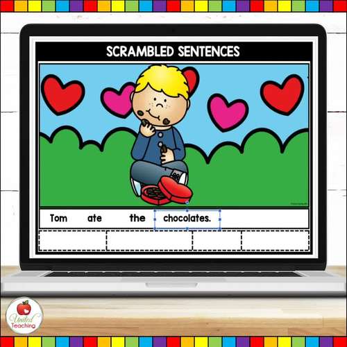 Sentence Building Valentine's Day (Google Slides™ and Worksheets)