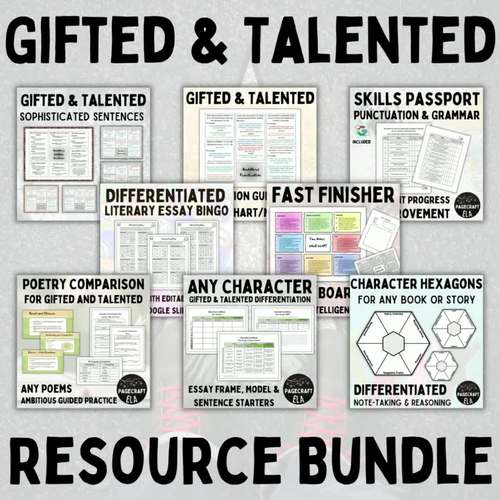 Gifted and Talented ELA BUNDLE | Ambitious Reading, Writing and Analysis