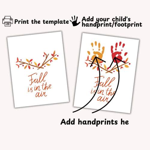 Fall Handprint Craft Printable | Autumn Activities | Fall Craft Activities