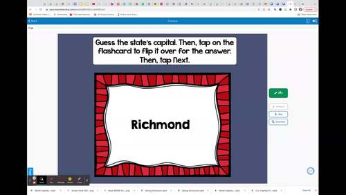 U.S. Capitals Digital Flipping Flashcards BOOM™ Cards | TPT