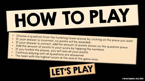 Addition Facts to 10 Tumbling Towers Game for use with PowerPoint™ for Math