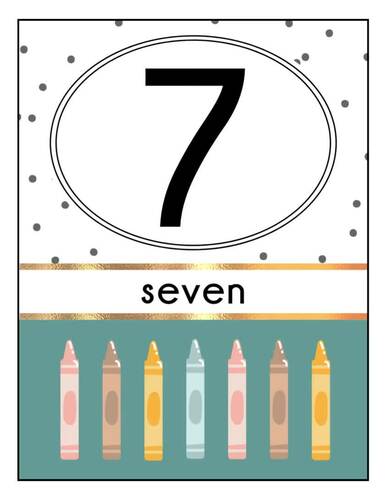 PRINTABLE Number Wall Cards | Preschool Calm Color Number Posters
