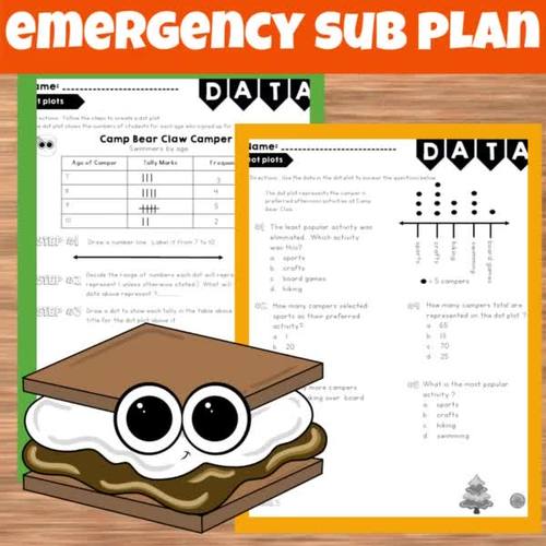 Dot Plot Activities| Math Camping Lesson | Task Cards | 5th | TPT