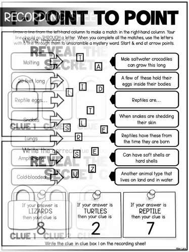 Reptiles Escape Room Activities - Reptile Information & Reading ...