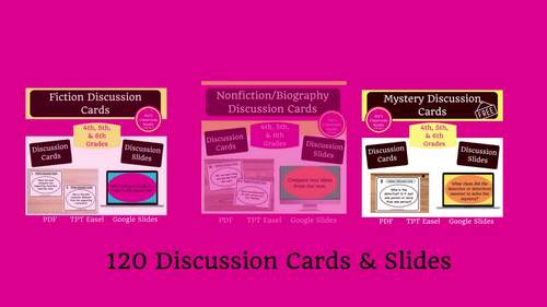 Book Club Discussion Cards for Upper Elementary Fiction, Nonfiction ...