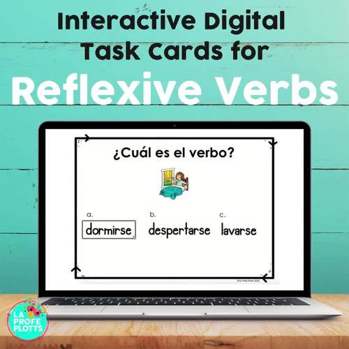 Reflexive Verbs Spanish BOOM CARDS | Digital Task Cards by La Profe Plotts