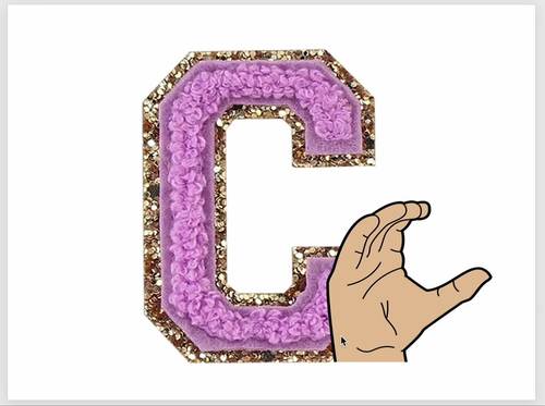 ASL Word Wall Editable Varsity Patch Chenille Letter by Teaching 5th in ...