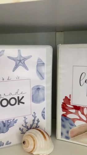 editable Binders and Spines Ocean theme by Modern Classroom Resources