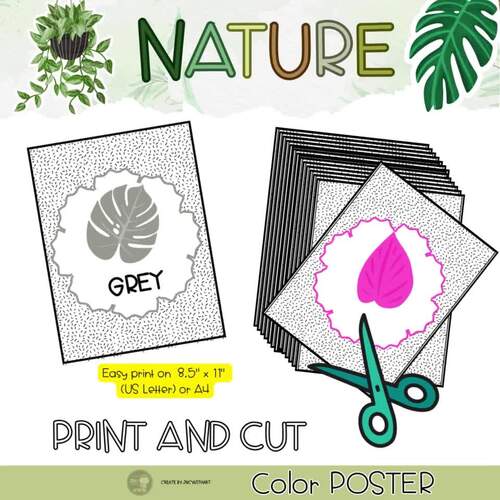 Editable Color Word Posters | Nature Themed Classroom Decor | Printables