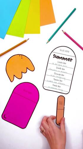 Summer Senses Popsicle Craft | End of Year Craft | Summer Poetry Craft