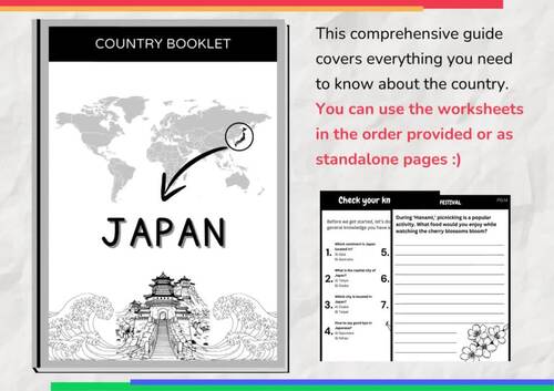 Japan Country Study Booklet - Culture and Geography Activities - Elementary