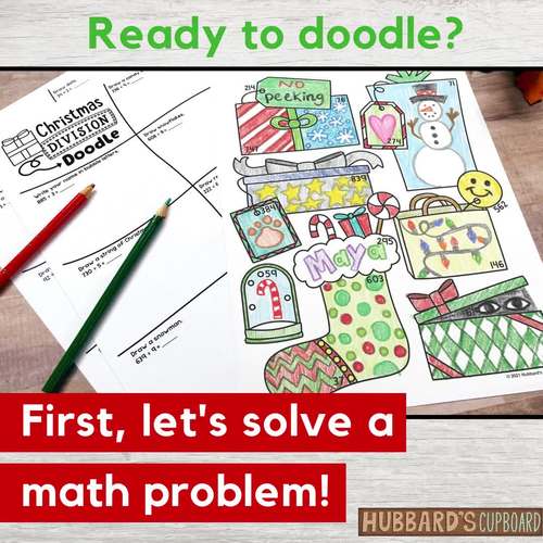 Christmas Math - Multi-Digit Division 4th & 5th - Christmas Presents Doodle