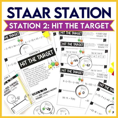 6th Grade Math STAAR Practice Station 1: Ordering Rational Numbers ...