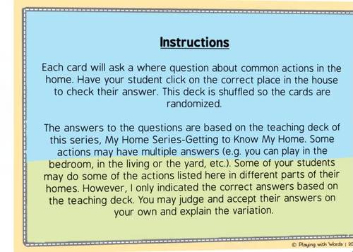 Where Questions for Actions in the House Boom Cards™ by Playing with Words