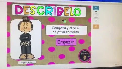 Spanish Boom Cards | Descripción de Personas | Adjetivos by Sra Tatiana