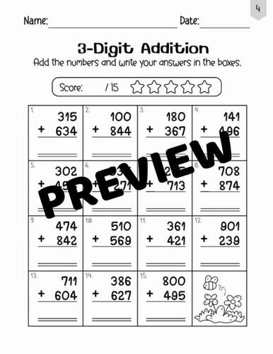 3-Digit Addition Worksheets | Autumn Math Practice | 10 Pages with ...
