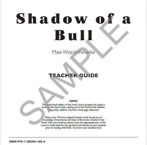 Shadow of a Bull Novel Units® Teacher Guide Novel Study | TPT