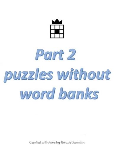 Algebra 1 Unit 3 Systems Math Crossword Puzzle With Word Banks by Sarah ...