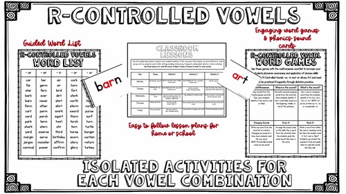 R-Controlled Vowels by Simply B Teaching | TPT