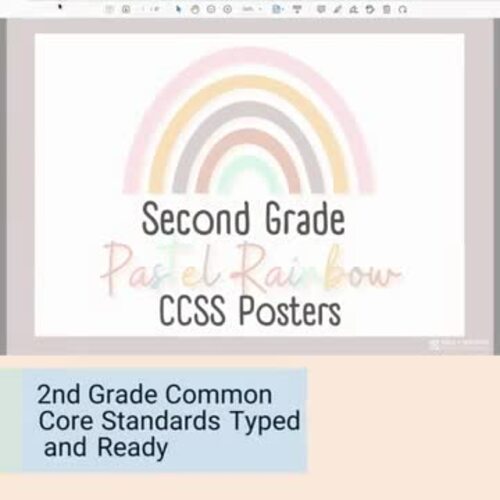 Pastel Rainbow CCSS Classroom Standards Posters EDITABLE - 2nd Grade